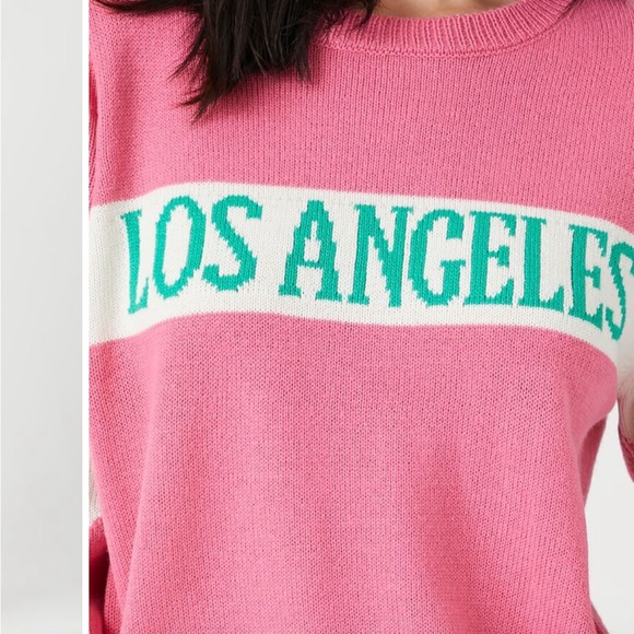 Forever 21 | Sweaters | Los Angeles Pink Knit Crew Neck Sweater Top ...
